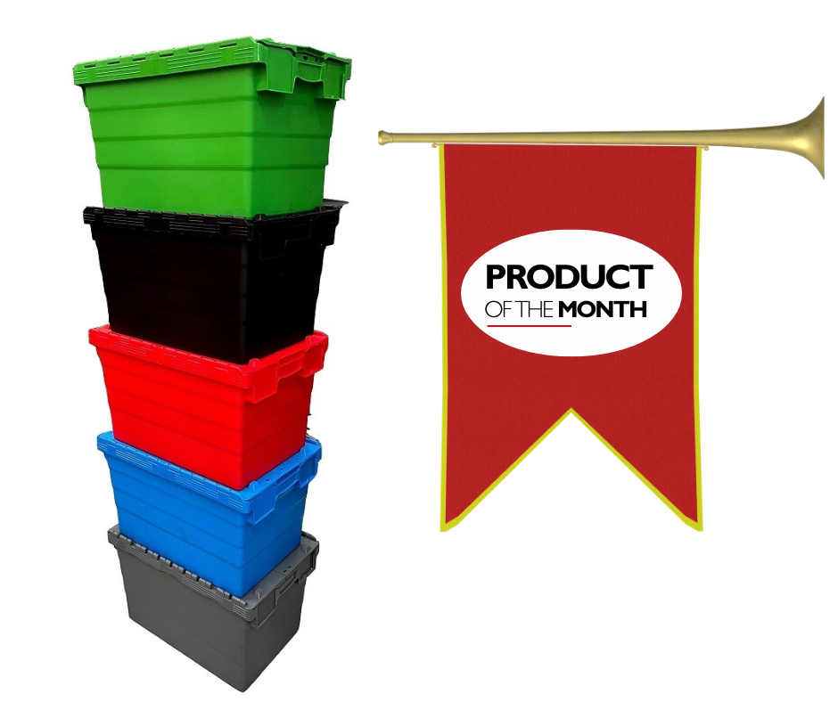 68 Litre Heavy Duty Colour Coded Attached Lid Containers | Solent Plastics