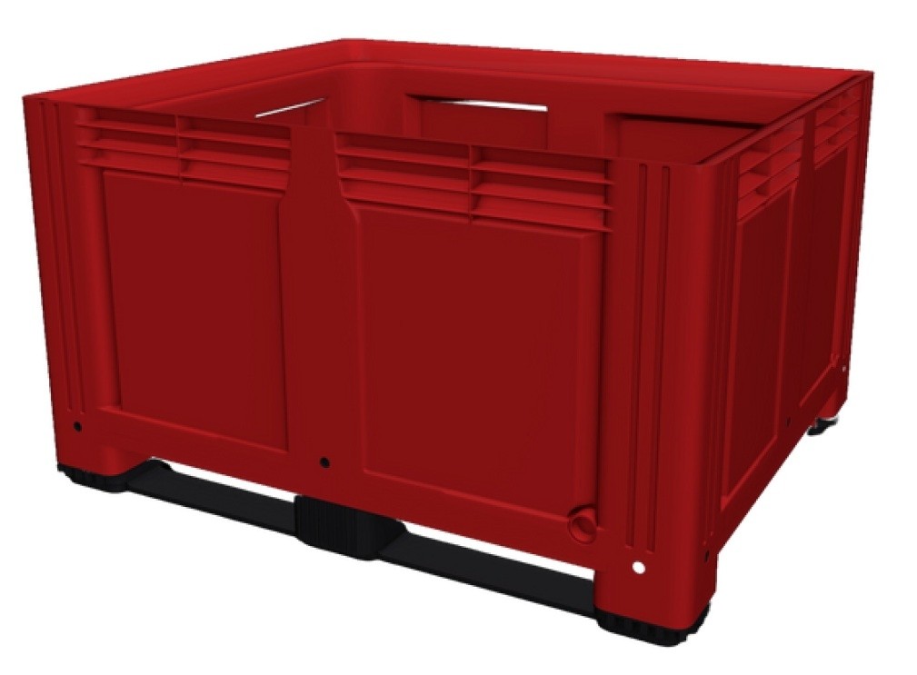 610 Litre Pallet Box - Solid sides with 2 Skids | Solent Plastics