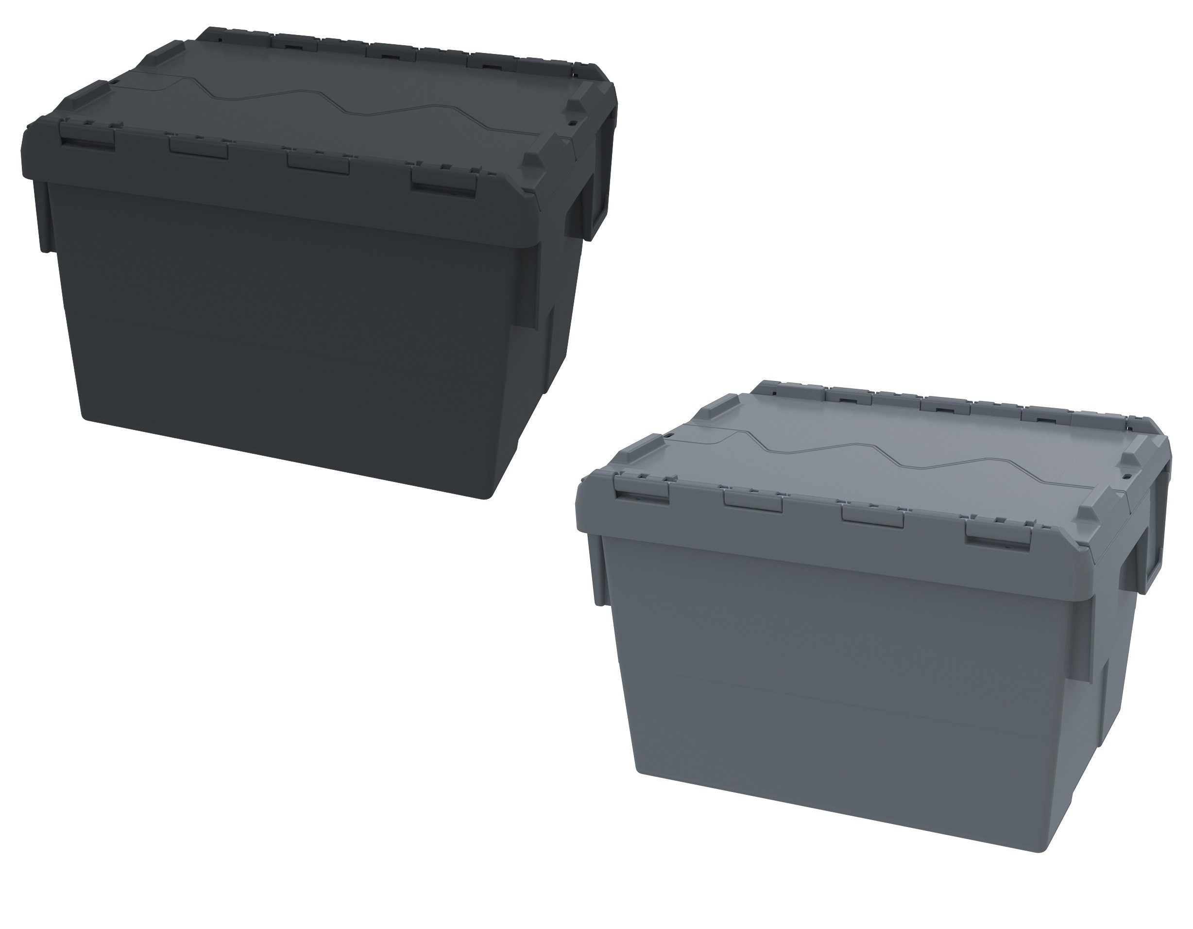 22 Litre Heavy Duty Attached Lid Container | Solent Plastics
