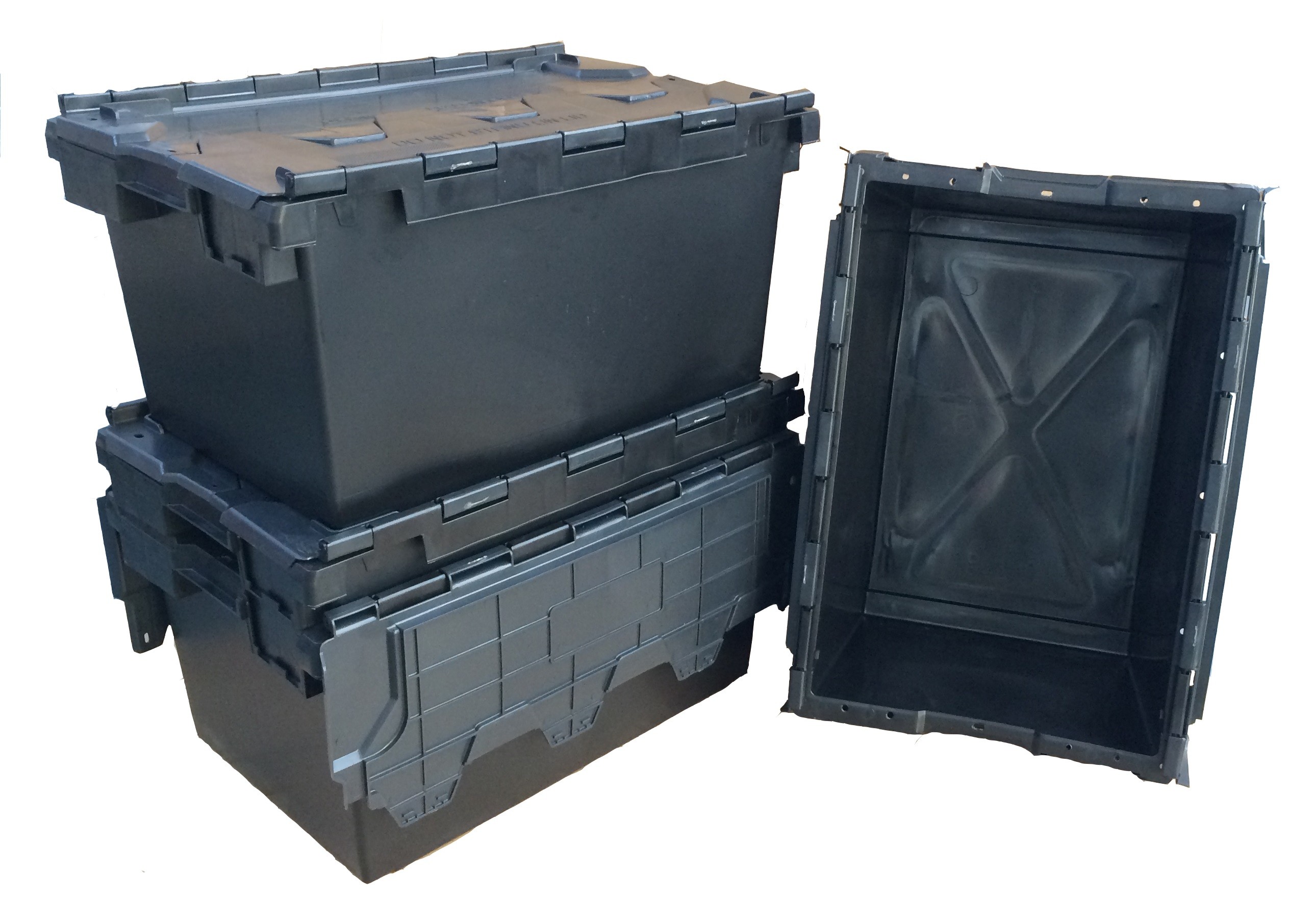 80 Litre XL Stack/Nest Attached Lid Container | Solent Plastics