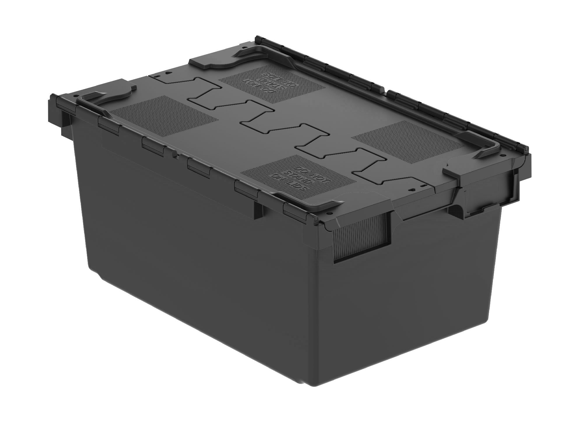 80 Litre Heavy Duty Large Attached Lid Container Totes Virgin Material
