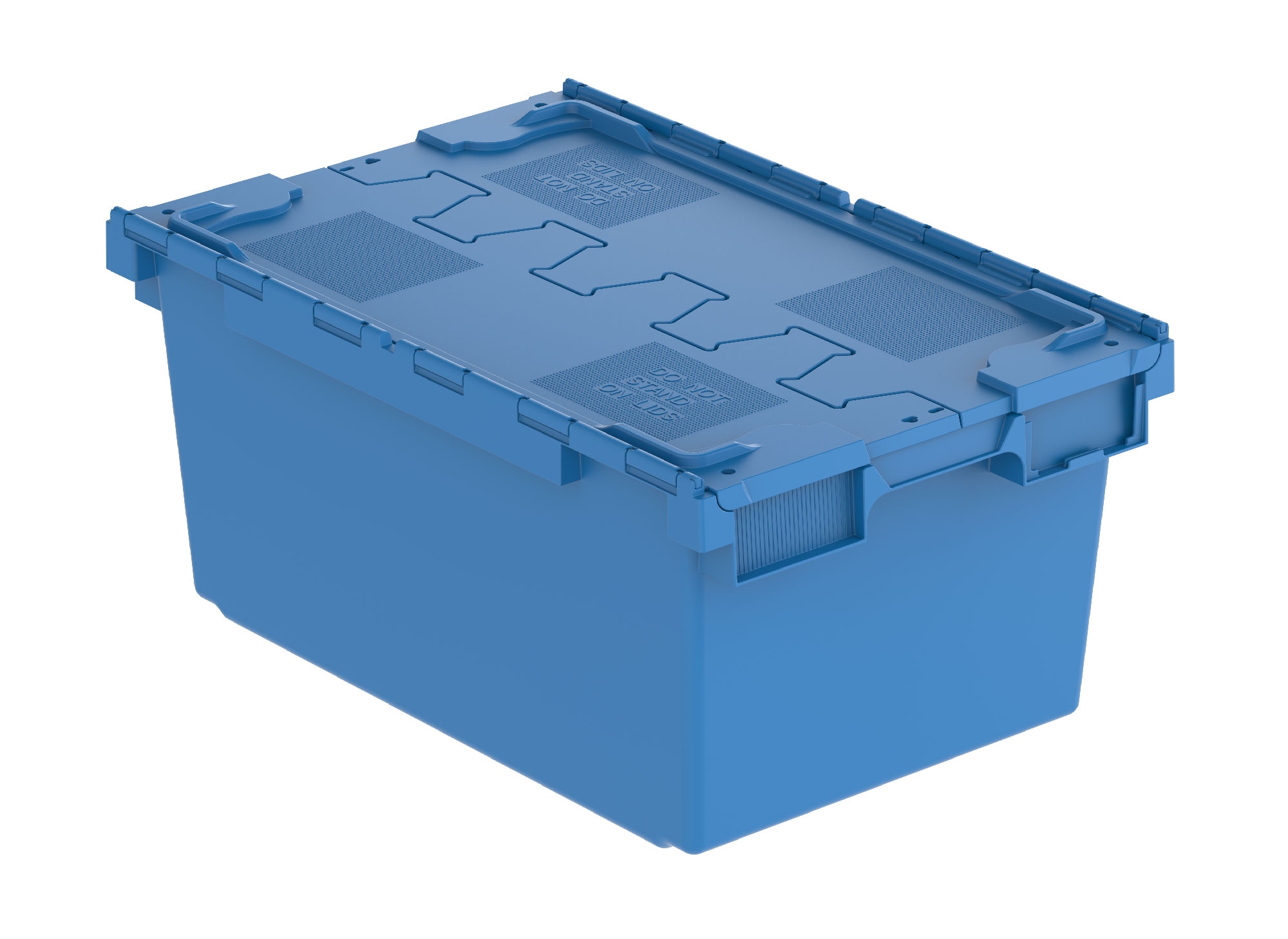 80 Litre Heavy Duty Large Attached Lid Container Totes Virgin Material