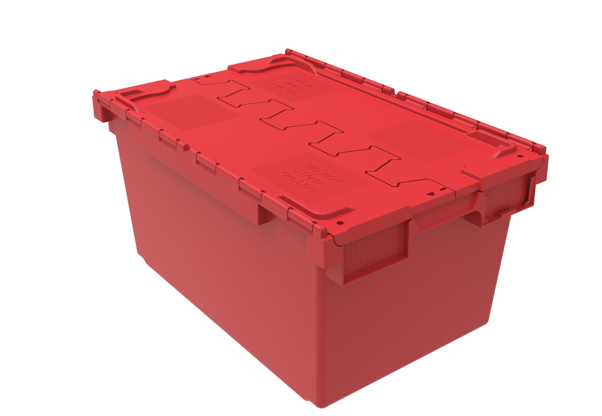 80 Litre Heavy Duty Large Attached Lid Container Totes Virgin Material