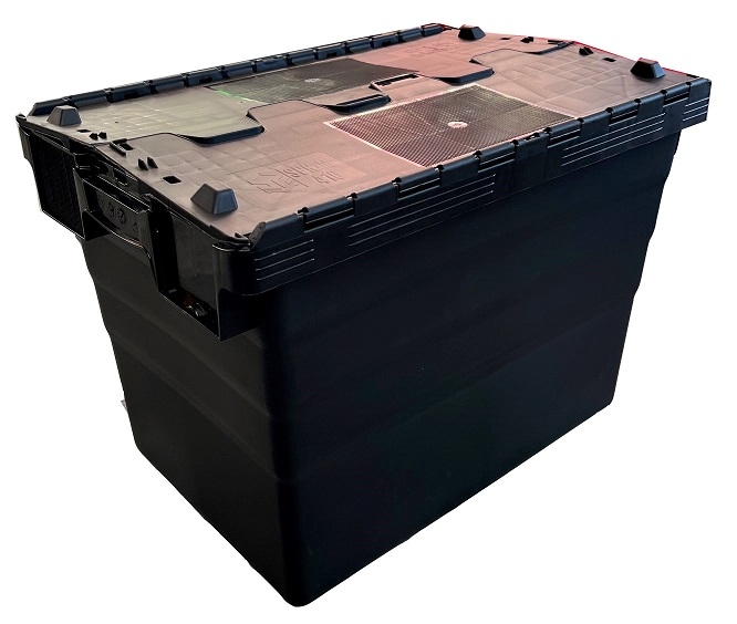 78 Litre Heavy Duty Colour Coded Attached Lid Containers | Solent Plastics