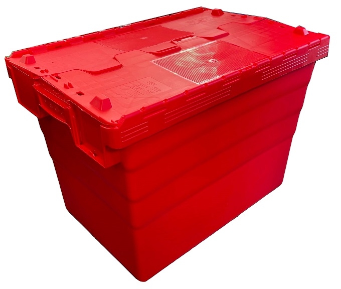 78 Litre Heavy Duty Colour Coded Attached Lid Containers | Solent Plastics